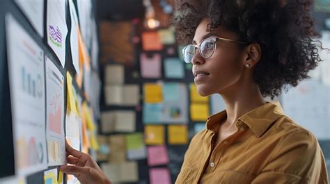 Woman Updating Project Status Woman Updating Project Status Stock