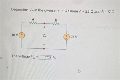 solved determine v0 in the given circuit assume a 22Ω and