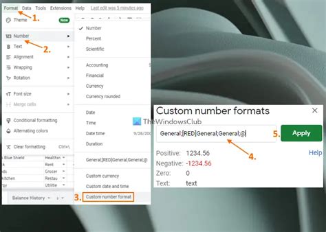 How To Show Negative Numbers In Red Color In Google Sheets