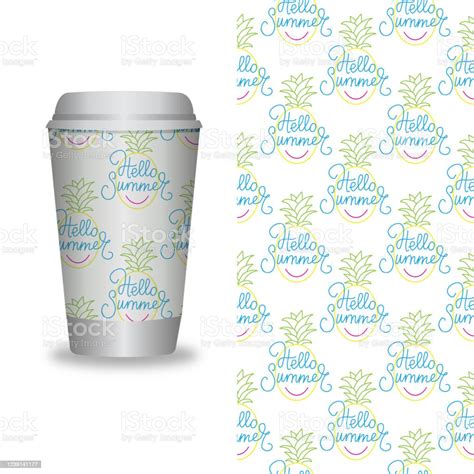 벡터는 커피 숍을위한 커피 포장 템플릿 및 디자인 요소를 빼앗아 원활한 패턴 골판지 컵 벡터 일러스트레이션 0명에 대한 스톡