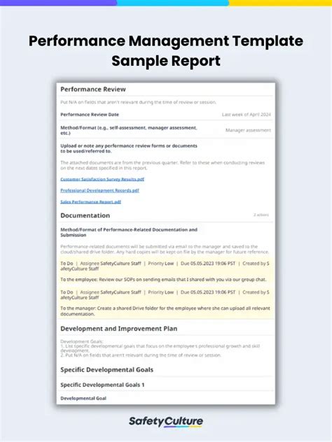 Free Performance Management Template Pdf Safetyculture