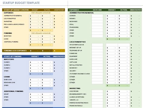 Start Up Budget Template 04 Blue Layouts
