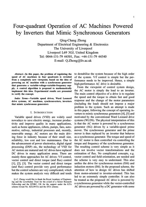 pdf four quadrant operation of ac machines powered by inverters that