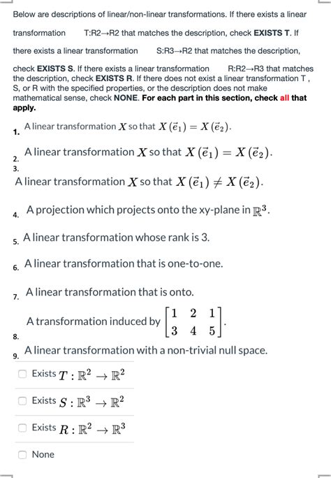 Solved Below Are Descriptions Of Linear Non Linear Chegg