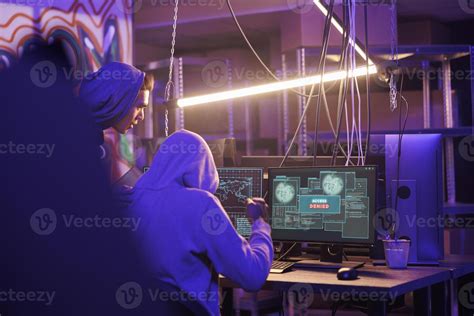 Hackers Getting Access Denied Message On Computer Screen While Hacking