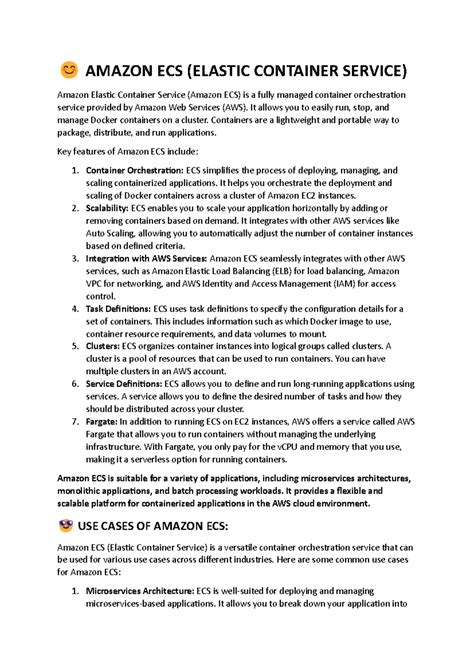 Amazon Elastic Container Service Amazon Ecs Elastic Container Service Amazon Elastic