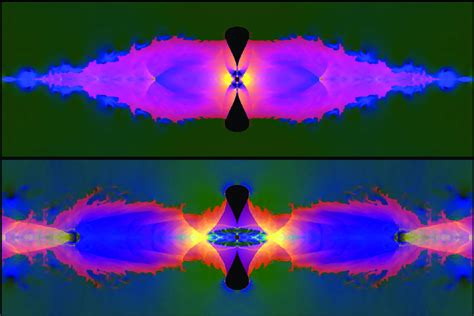 Cross Section Snapshot Of Two Simulations With Identical Setup For