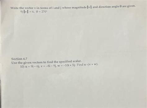 Solved Write The Vector V In Terms Of I And J Whose Chegg Com