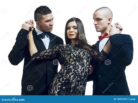 Dos Hombres Y Una Mujer Foto De Archivo Imagen De Persona