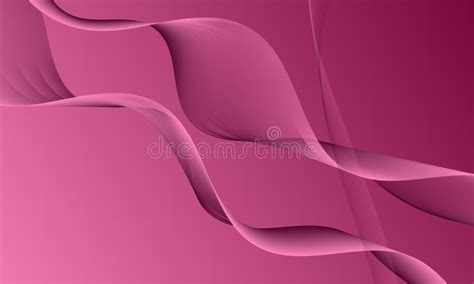 Pink Purple Smooth Lines Wave Curves On Soft Gradient Abstract Background Stock Illustration
