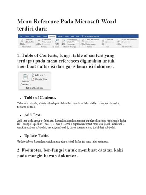 Menu Reference Pada Microsoft Word 2016 Pdf