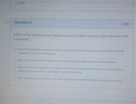 Solved Question 5 1 Pts Which Of The Following Steps Should