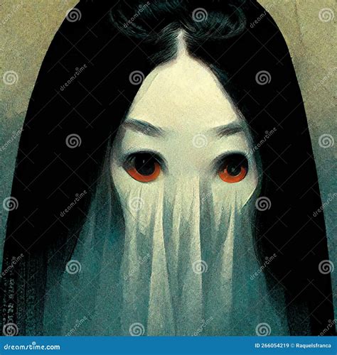 Sadako Ghost With Long Hair The Spirit Of Life Doodle Icon Image Kawaii Cartoon Vector