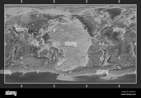 Pacific Tectonic Plate On The Grayscale Elevation Map In The Compact