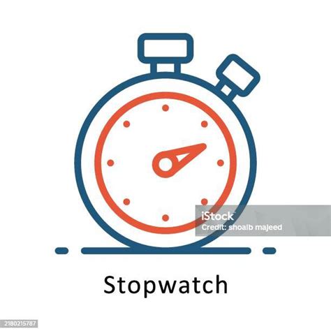 스톱워치 벡터 윤곽선 두 가지 색상 작업중인 흰색 배경의 기호 Eps 10 파일 0명에 대한 스톡 벡터 아트 및 기타 이미지