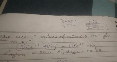 9000393500 que use e∘ values of calculate Δc∘ for the qxn 2 fe2t 1ag