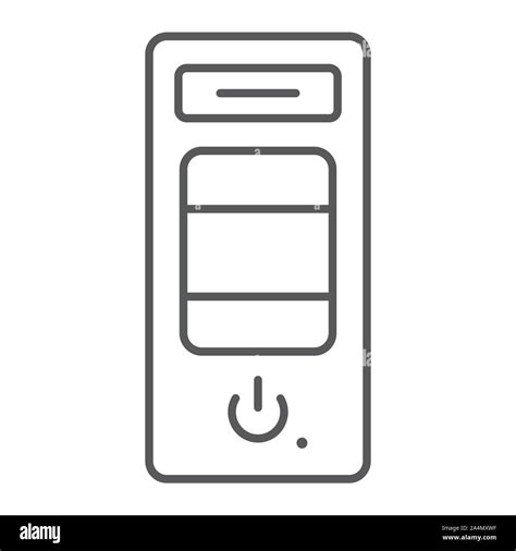 System Unit Thin Line Icon Hardware And Device Case For The Computer Sign Vector Graphics A