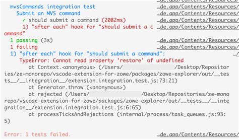 Integration Tests Unable To Read Property Restore Of Undefined