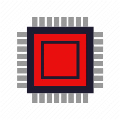 microchip computer chip microprocessor hardware technology icon