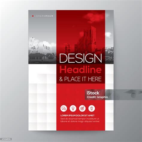 브로셔 연례 보고서 커버 플라이어 포스터 디자인 레이아웃 벡터 템플릿에 대한 빨간색 줄무늬 그래픽 배경 빨강에 대한 스톡 벡터