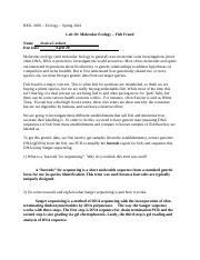 Lab MolecularEcology Docx BIOL Ecology Spring Lab Molecular Ecology Fish