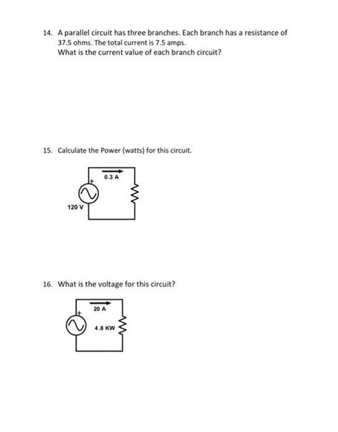 solved 14 a parallel circuit has three branches each