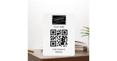 Modern Qr Code And Business Logo Foam Board Zazzle