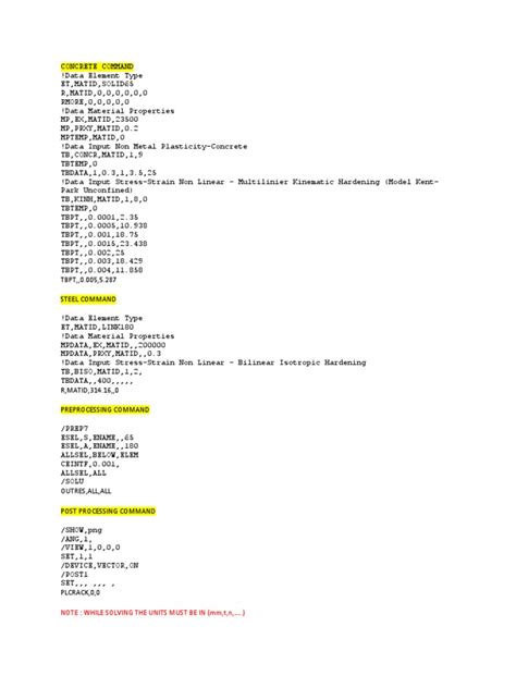 Ansys Commands For Solving Rcc Pdf