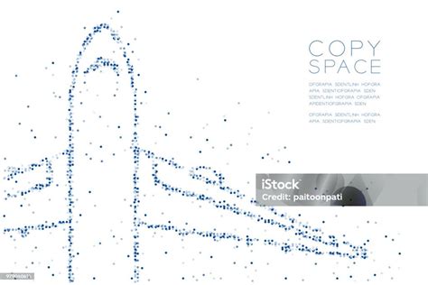 추상 기 원형 도트 픽셀 패턴 비행기 모양 교통 개념 디자인 파란색 그림 복사 공간 벡터 Eps 10 흰색 바탕에 교통수단에