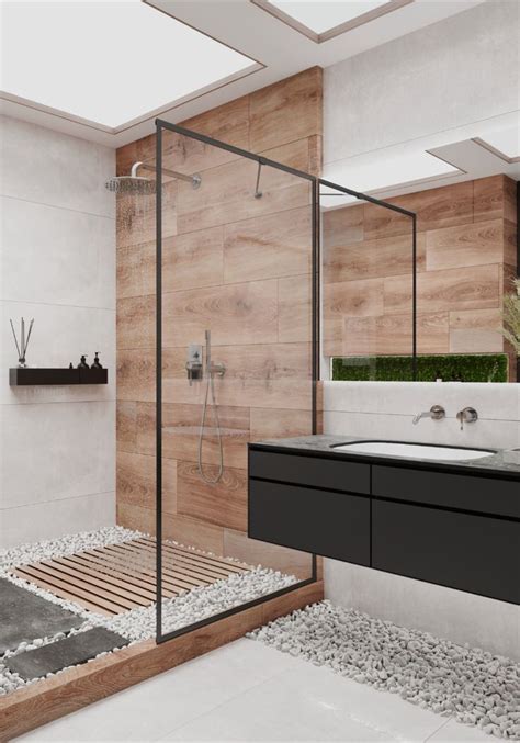 Дизайн проект ванной комнаты с душевой в современном стиле Дизайн проекты Дизайн Большие