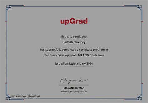 🎓 Excited To Share That Ive Just Completed A Full Stack Web Development Badrish Choubey