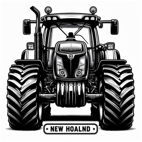 Trator New Holland Em Vetor Preto E Branco Vetores Png Ideias De