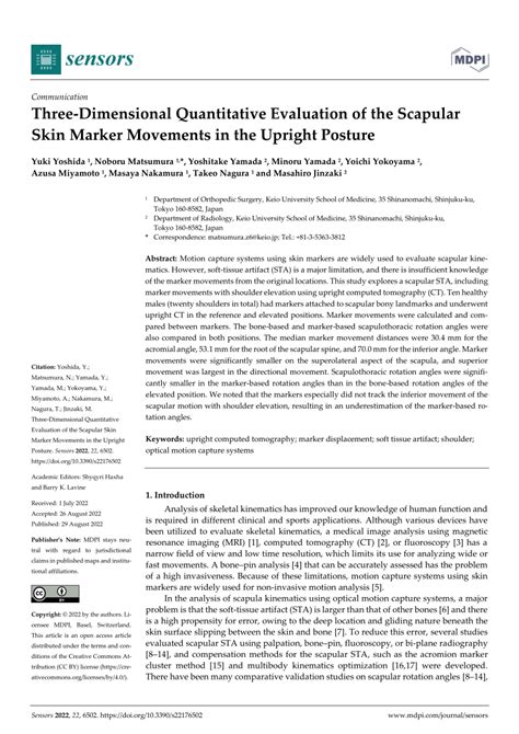Pdf Three Dimensional Quantitative Evaluation Of The Scapular Skin