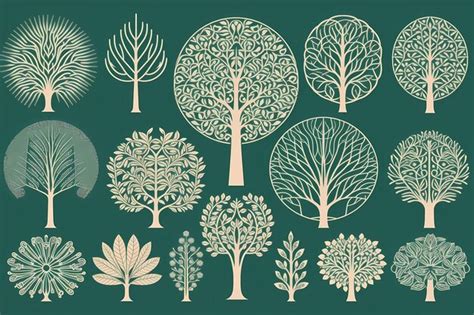 Premium Ai Image A Collection Of Trees And Plants Vector Art Illustration