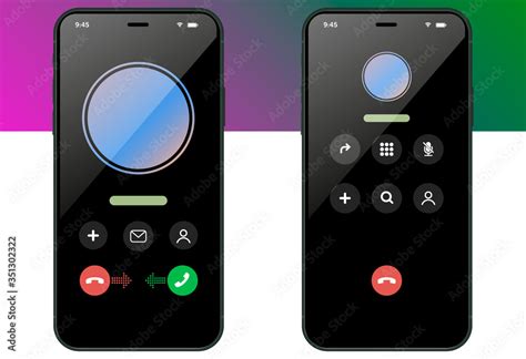 Phone Call Screen Set Interface Accept Button Decline Button Incoming Call Phone Call
