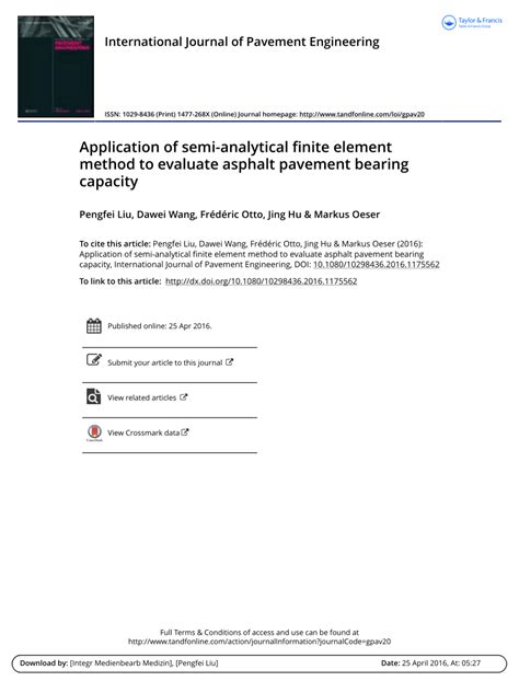 Pdf Application Of Semi Analytical Finite Element Method To Evaluate