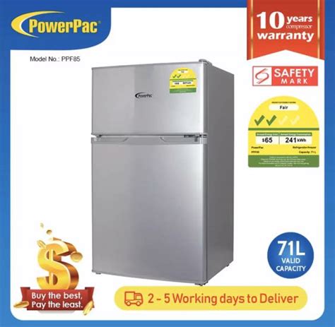 Powerpac 71l 2 Door Mini Bar Fridge With Freezer Ppf85 Tv And Home Appliances Kitchen