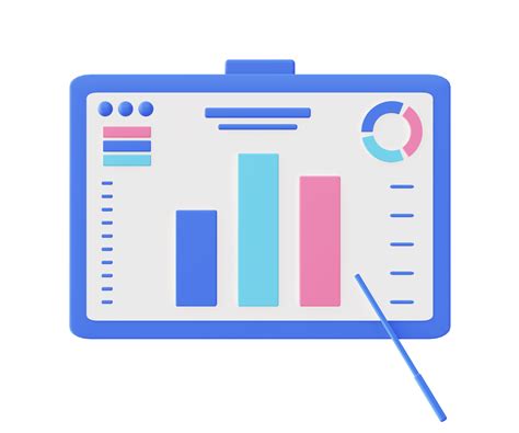 3d Illustration Icon Of Blue Data Statistic Chart Presentation 24830889 Png