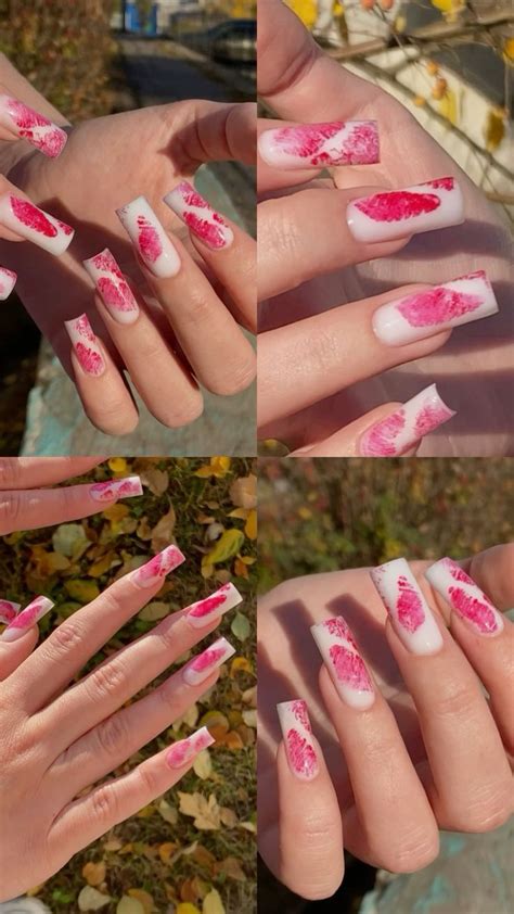 Ногти с поцелуями Ногти Дизайнерские ногти Маникюр