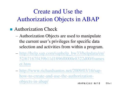Ppt Create And Use The Authorization Objects In Abap Powerpoint