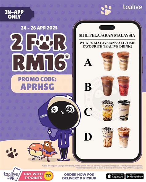 Tealive Sandakan Prima Square Happy Tealivethursday Elite Members Enjoy Your 2nd Drink For