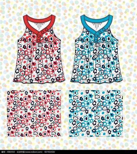 宝宝印花小童裙 矢量吊带公主裙手稿图片下载红动中国