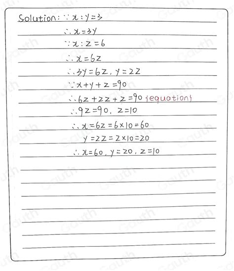 solved y 3 x z 6 x y z 90 [algebra]