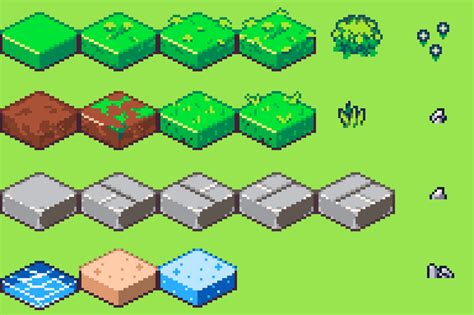 Pixel Isometric Tiles By Irgu