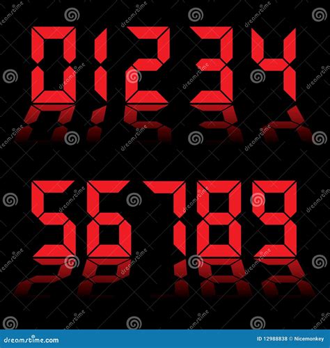 Digital Numbers Clock Red Stock Vector Illustration Of Icon 12988838