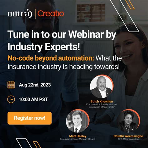 Mitra Innovation On Linkedin Creatio Insurance Webinar