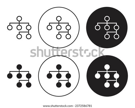 Hierarchical Structure Icon Set Organizational Tree Stock Vector Royalty Free 2372586781