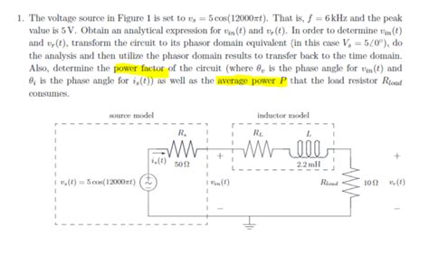 Solved 1 The Voltage Source In Figure 1 Is Set To Vs Chegg Com