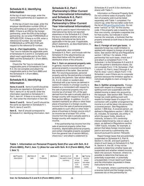 Download Instructions for IRS Form 8865 Schedule K-2, K-3 PDF, 2021 ...