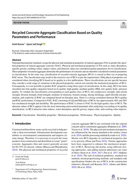 Pdf Recycled Concrete Aggregate Classification Based On Quality
